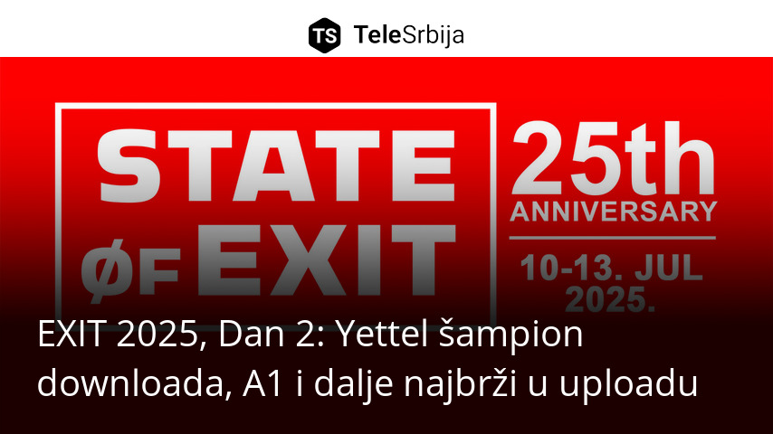 EXIT 2025, Dan 2: Yettel šampion downloada, A1 i dalje najbrži u uploadu - TeleSrbija