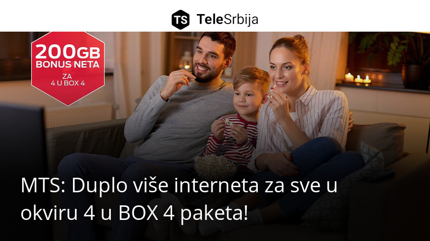 MTS: Duplo više interneta za sve u okviru 4 u BOX 4 paketa! - TeleSrbija