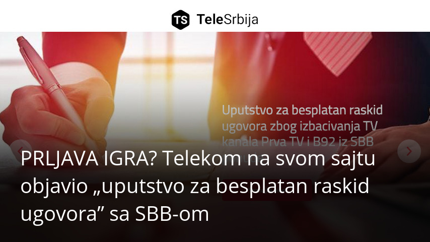 PRLJAVA IGRA? Telekom na svom sajtu objavio „uputstvo za besplatan raskid ugovora” sa SBB-om ...