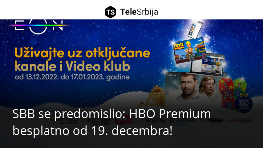 SBB se predomislio: HBO Premium besplatno od 19. decembra! - TeleSrbija